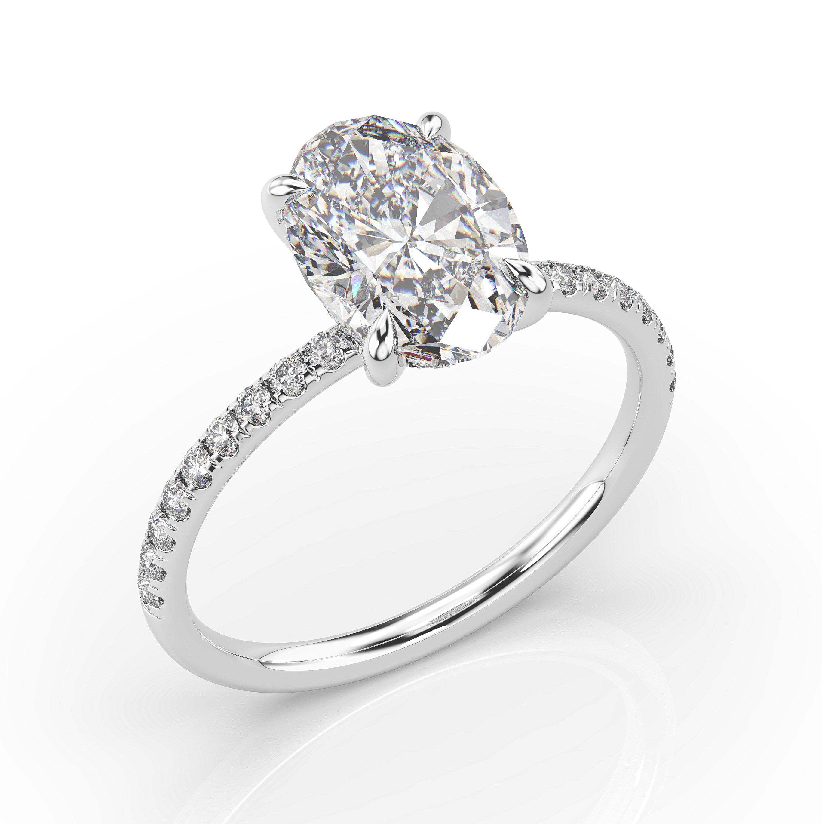Oval Hidden Halo Engagement Ring – I Heart Moissanites